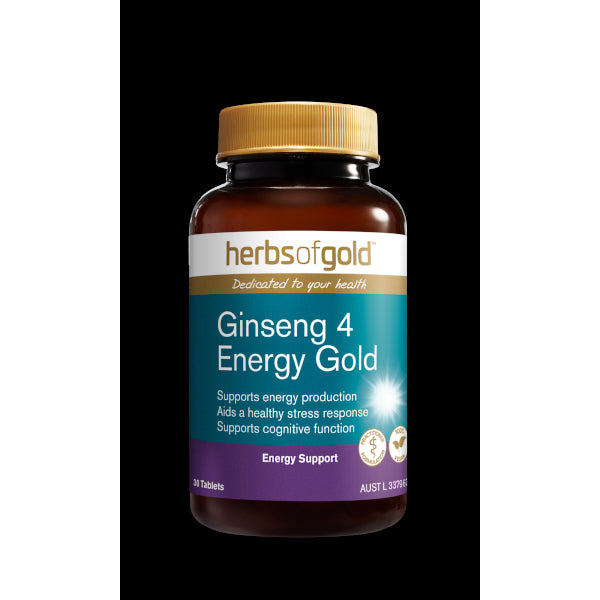 Herbs of Gold Ginseng 4 Energy Gold 30 tabs – Riverland Health Foods
